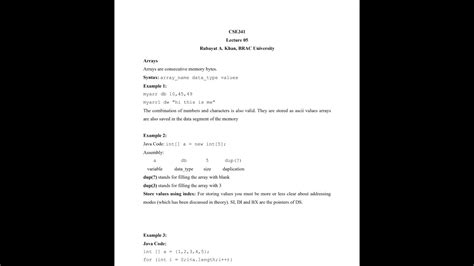 Cse341 Lab 5 Array Youtube