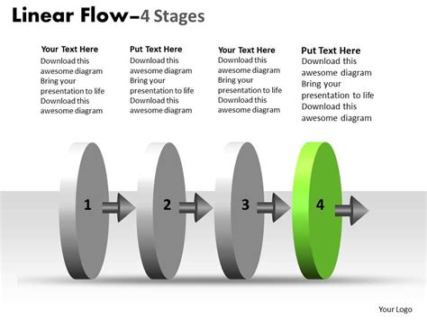 Linear Flow 4 Stages 89 PowerPoint Slides Diagrams Themes For PPT Presentations Graphic Ideas