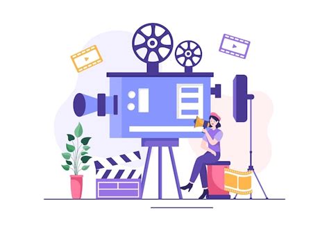 Modelo De Serviços De Cinegrafista Ilustração De Desenhos Animados