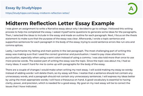 Midterm Reflection Letter Essay Example