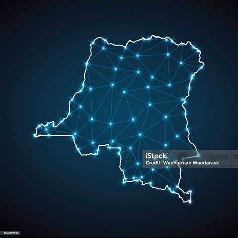 다각형 와이어 프레임 낮은 폴리 메쉬에서 콩고 민주 공화국의지도 킨샤사에 대한 스톡 벡터 아트 및 기타 이미지 킨샤사 0명 3차원 형태 Istock