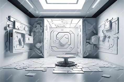 premium photo virtual reality escape room with artistic puzzles in a futuristic setting with