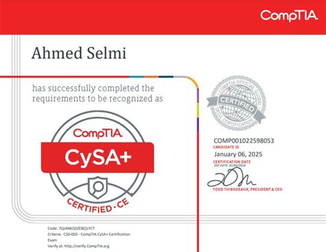 Cysa Cybersecurity Comptia Soc Vulnerabilitymanagement Ir Selmi Ahmed 10 Comments