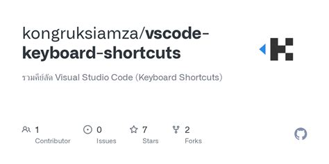 Github Kongruksiamzavscode Keyboard Shortcuts รวมคีย์ลัด Visual