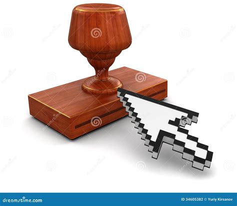 Cursor And Rubber Stamp Clipping Path Included Stock Illustration