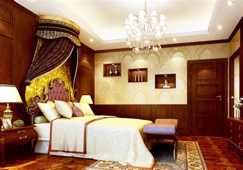 欧式别墅浪漫卧室床缦装修效果图片 别墅设计图