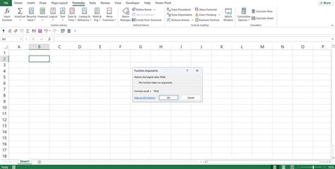 ms excel true function to return true value