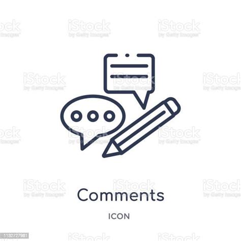 피드백 개요 컬렉션의 선형 주석 아이콘입니다 얇은 선 코멘트 벡터 흰색 배경에 고립 댓글 트렌디한 일러스트 0명에 대한 스톡