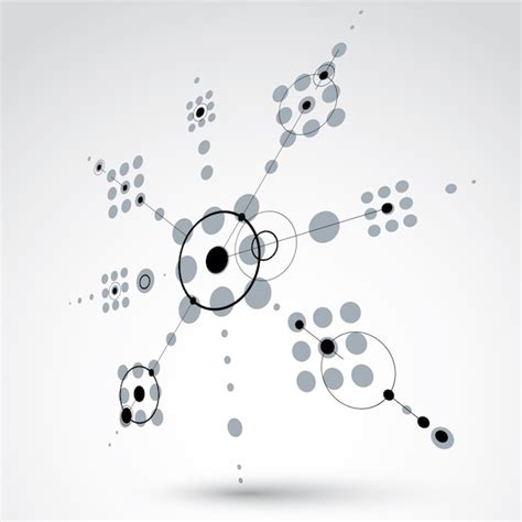 바우하우스 복고풍 벽지 격자와 원을 사용하여 만든 원근감 있는 회색조 아트 벡터 배경 기하학적 그래픽 1960년대 삽화는 소책자 표지 디자인으로 사용할 수 있습니다