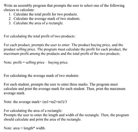 Solved Write An Assembly Program That Prompts The User To