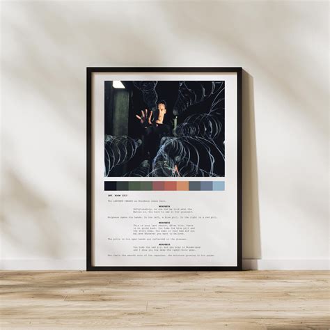 POSTER Matrix Movie Film Script Movie Script Keanu Reeves Matrix Quote Colour Palette