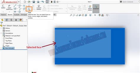 How To Use Solidworks Emboss Text On Face Of Model