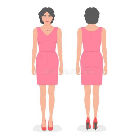 Woman Front And Back Views Stock Vector Illustration Of Person Model 108379452