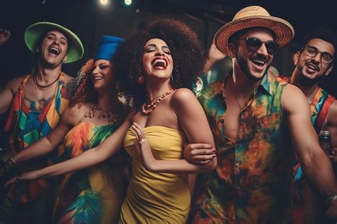 Premium Ai Image Grupo De Personas Bailando Reggaeton En Una Fiesta