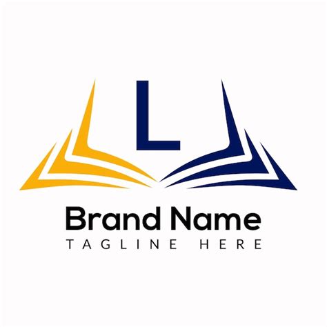 편지 L 템플릿에 교육 로고입니다 L 문자 초기 교육 기호 개념에 책 로고 열기 프리미엄 벡터