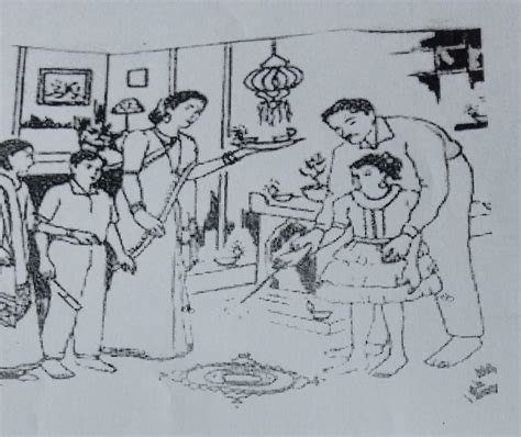 नीचे दिए गए चित्र का वर्णन ६ ७० शब्दों में कीजिए ।