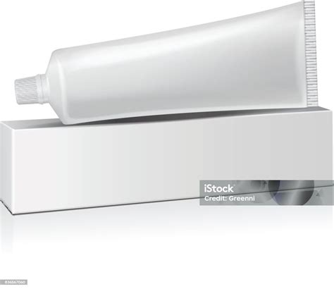 벡터 약 또는 화장품치약 크림 젤 피부 관리에 대 한 백색 상자와 플라스틱 튜브 포장 이랑 서식 파일 간판에 대한 스톡 벡터 아트 및 기타 이미지 Istock