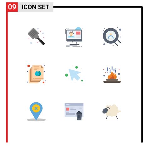 User Interface Pack Of 9 Basic Flat Colors Of Arrow Print Online Page