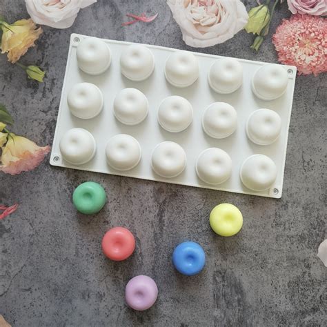 애플 모양 과일 실리콘 몰드 브라우니 케이크 무스 케이크 몰드 팬 베이킹 프랑스 디저트 케이크 장식 도구 15 개 구멍