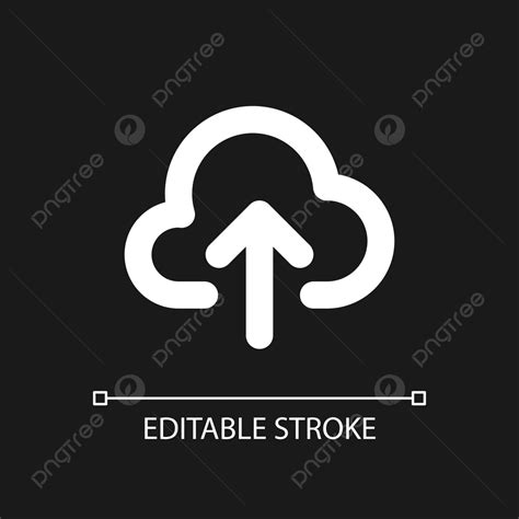 Linear Ui Icon For Dark Theme Pixelperfect White Cloud Upload Vector Business Data Mobile Png