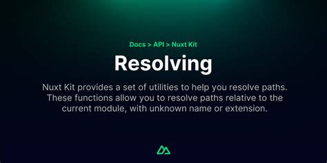 Resolving · Nuxt Kit V4
