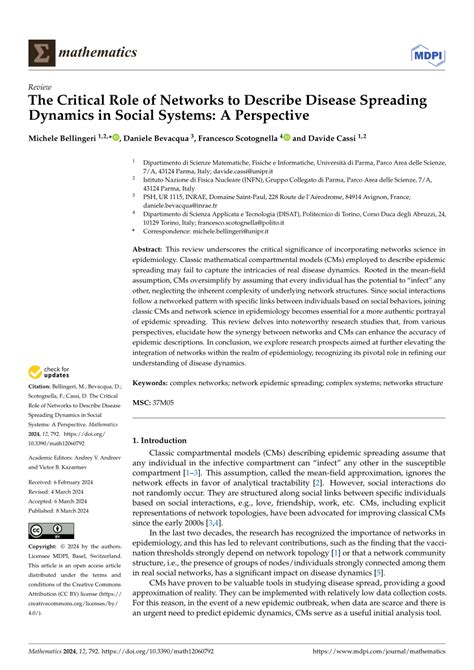 Pdf The Critical Role Of Networks To Describe Disease Spreading Dynamics In Social Systems A