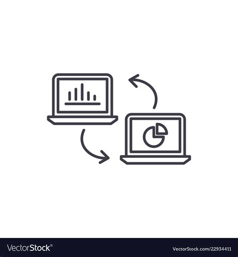 Data Update Line Icon Concept Royalty Free Vector Image