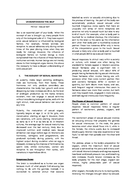 G PSYC101 UTS MD 5 2 Sexual SELF Sex Is An Essential Part Of Your Body When The Concept
