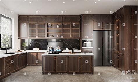 【厨房 橱柜设计 实木橱柜3d模型】 中式cr有灯光有贴图max2016厨房 橱柜设计 实木橱柜3d模型下载 Id1884138 免费3dmax模型库 青模3d模型网