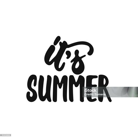 그것은 여름손으로 그린 레터링 문구는 흰색 배경에 고립입니다 배너 인사말 카드 포스터 디자인에 대 한 재미 있는 브러시 잉크 벡터 일러스트 개념에 대한 스톡 벡터 아트 및