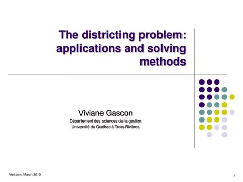 Ppt The Districting Problem Applications And Solving Methods Powerpoint Presentation Id 1749721