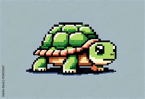 Pixel Collection Of 8 Bit Turtle Animal For Game Assets And Cross
