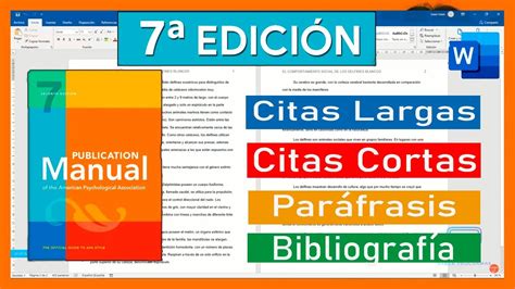 Citas Textuales Largas Citas Textuales Cortas Paráfrasis Y Bibliografía En Normas Apa 7ma
