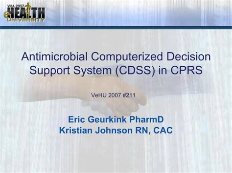 Ppt Antimicrobial Computerized Decision Support System Cdss In Cprs
