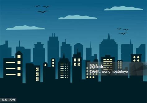 도시 풍경 건물 및 건축 실루엣 벡터 배경 콜라주 세트 간단한 기하학적 플랫 스타일 일러스트 0명에 대한 스톡 벡터 아트 및