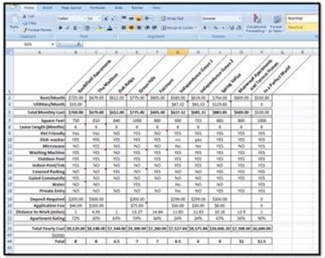 Software Comparison Chart Template Ponasa