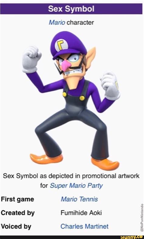 Sex Symbol Mario Character Kx Sex Symbol As Depicted In Promotional Artwork For Super Mario
