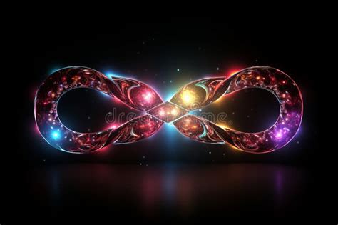 An Abstract Infinity Symbol With Glowing Lights On A Black Background