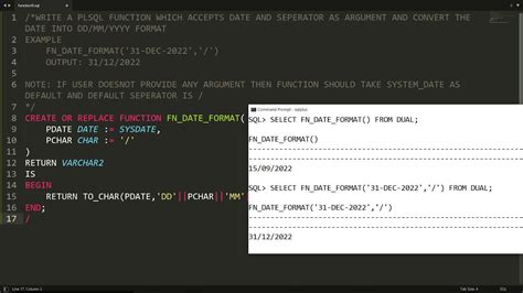Plsql User Define Function To Convert The Date Into Desired Format Udf Demo 9 Youtube
