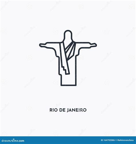 Rio De Janeiro Outline Icon Simple Linear Element Illustration