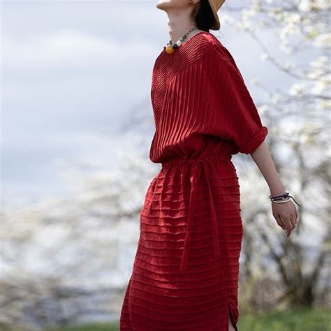 Red Linen Dress Etsy