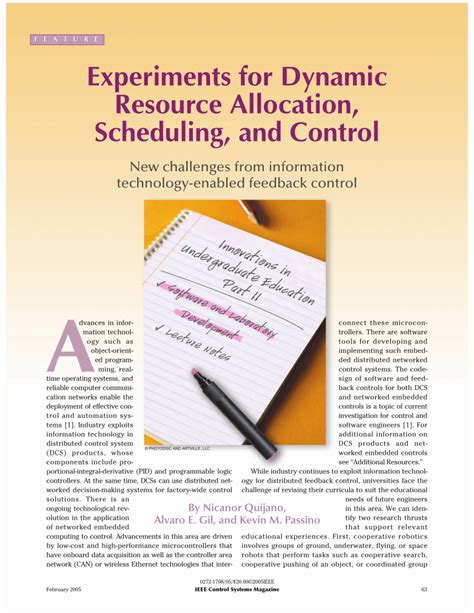 Pdf Experiments For Dynamic Resource Allocation Scheduling And