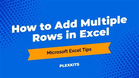 How To Insert Multiple Rows In Excel 2019 Youtube