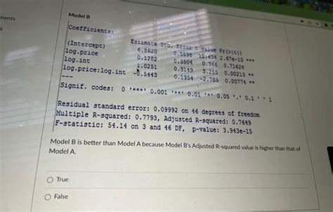 Solved Consider These Two Linear Models Model A Chegg Com