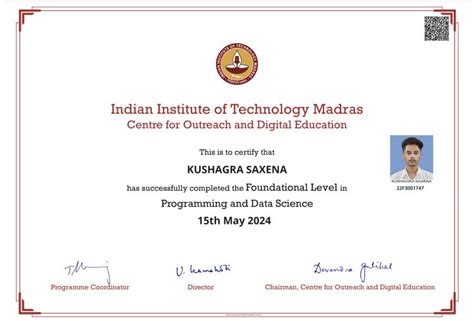 Kushagra Saxena On Linkedin Certification Programming Datascience