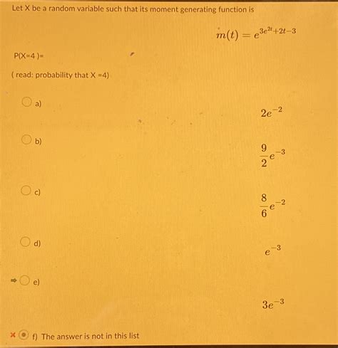 solved let x be a random variable such that its moment