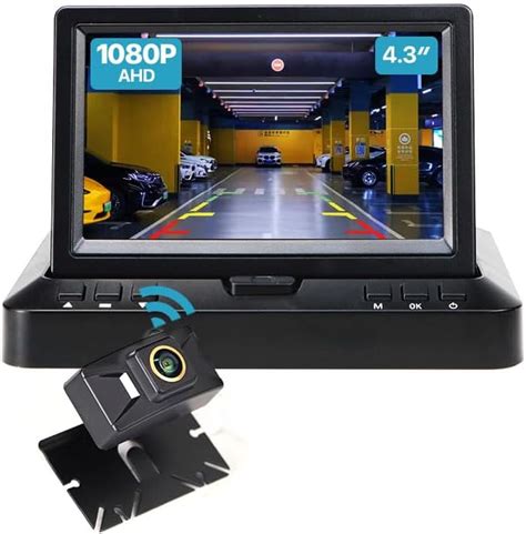 Amazon Com Wireless Backup Camera Monitor Set Foldable Screen Display HD 1080P Rear Front