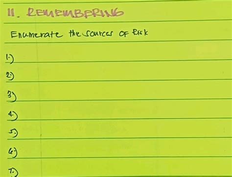 I1 REMEMBPRING Enumerate The Sources Of Eisk StudyX