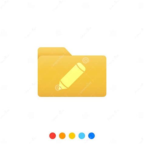 flat folder design element with pencil symbol folder icon vector and
