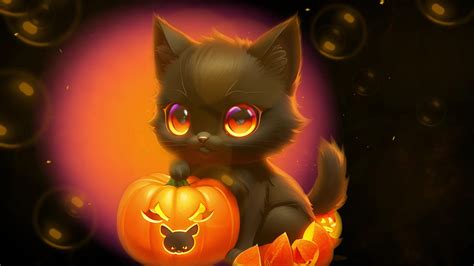 Halloween Cute Cat Wallpaper